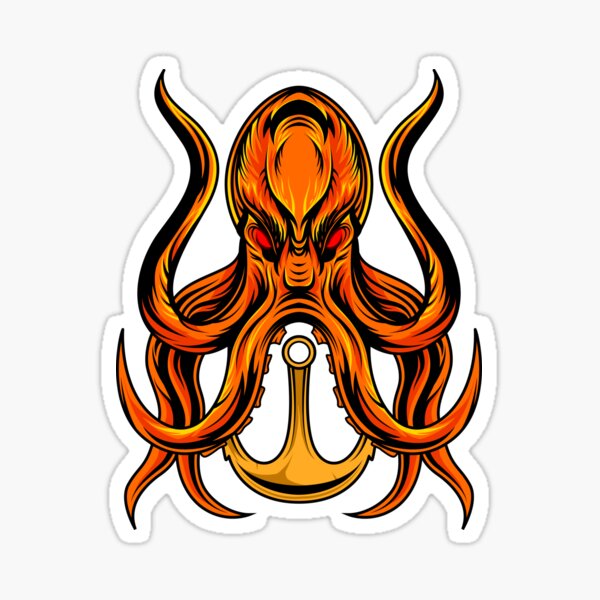 "Angry Octopus" Sticker for Sale by allenservan | Redbubble