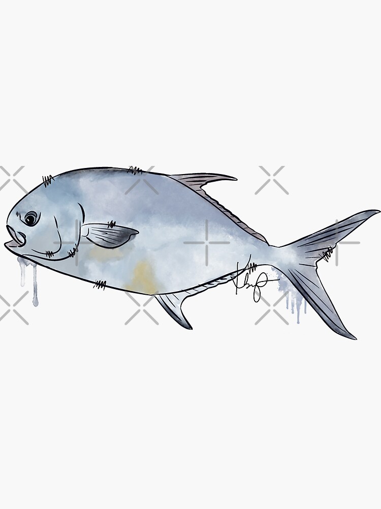 "Permit fish illustration" Sticker for Sale by keepsakesby | Redbubble