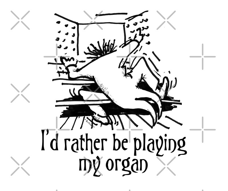 "Funny cartoon of organist" by Jenny Setchell | Redbubble