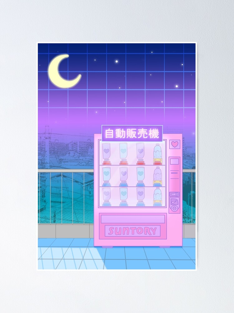 "Lookout Point - Nostalgia Pastel Japanese Vending Machine Cityscape ...