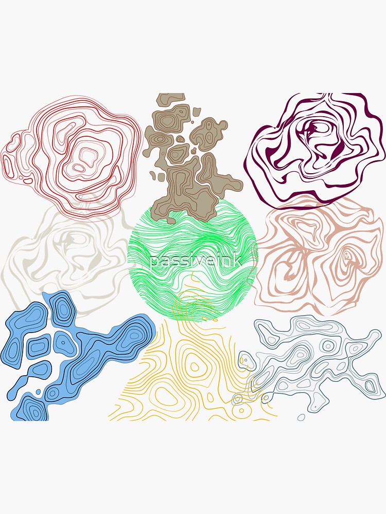 "Topography Map" Sticker by passiveink | Redbubble