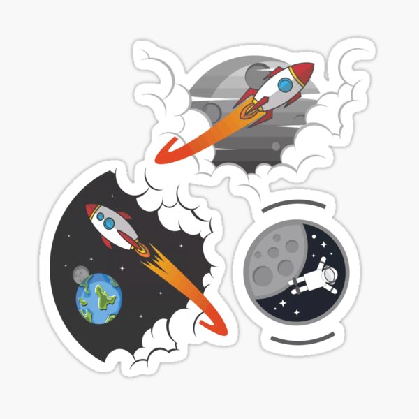 "Space Rockets" Sticker for Sale by Ferandancer | Redbubble