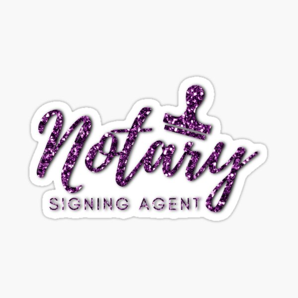 "Notary Signing Agent | Purple Glitter" Sticker for Sale by ...