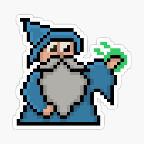 "Pixel Wizard" Sticker for Sale by GumibearsGaff | Redbubble