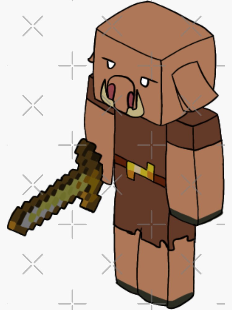 "Piglin " Sticker for Sale by Luna214o | Redbubble