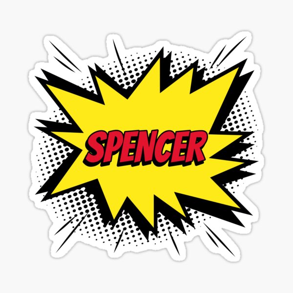"Spencer name id tag comic custom personalized kapow style artwork ...