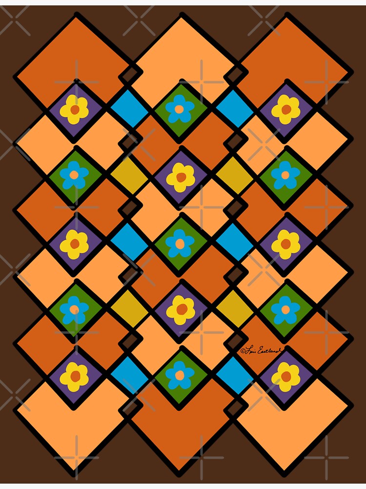 "Argyle Flowers" Sticker for Sale by loeye | Redbubble