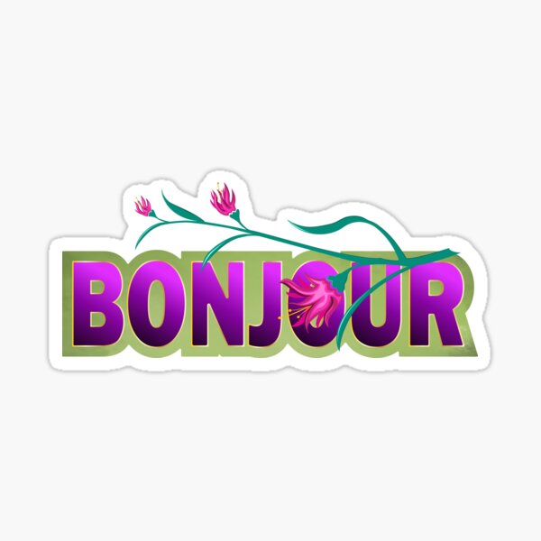 "Bonjour " Sticker by crevettedesign | Redbubble