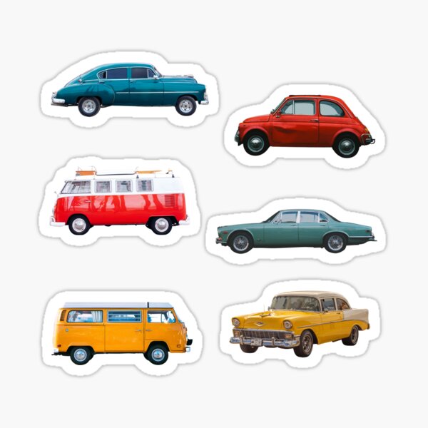 "Retro cars stickers. Auto stickers. Old school cars stickers" Sticker ...