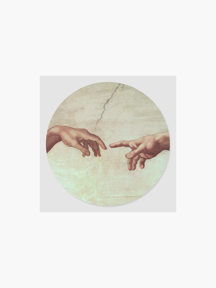"Michelangelo Hands Sticker" Sticker by milastreetwear | Redbubble
