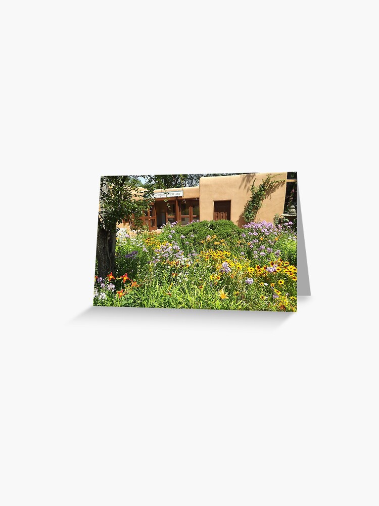 "Colorful Garden and Flowers, Santa Fe, New Mexico" Greeting Card for ...