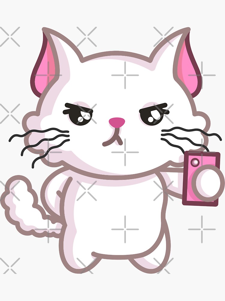 "Chibi Cats - Angry Fluffy!" Sticker by MrE1994 | Redbubble