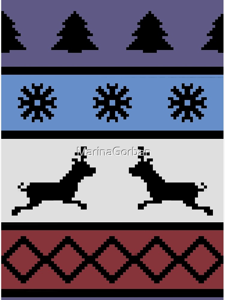 "Ugly Christmas Sweater Pattern - Christmas Pixel Art" Art Print for ...