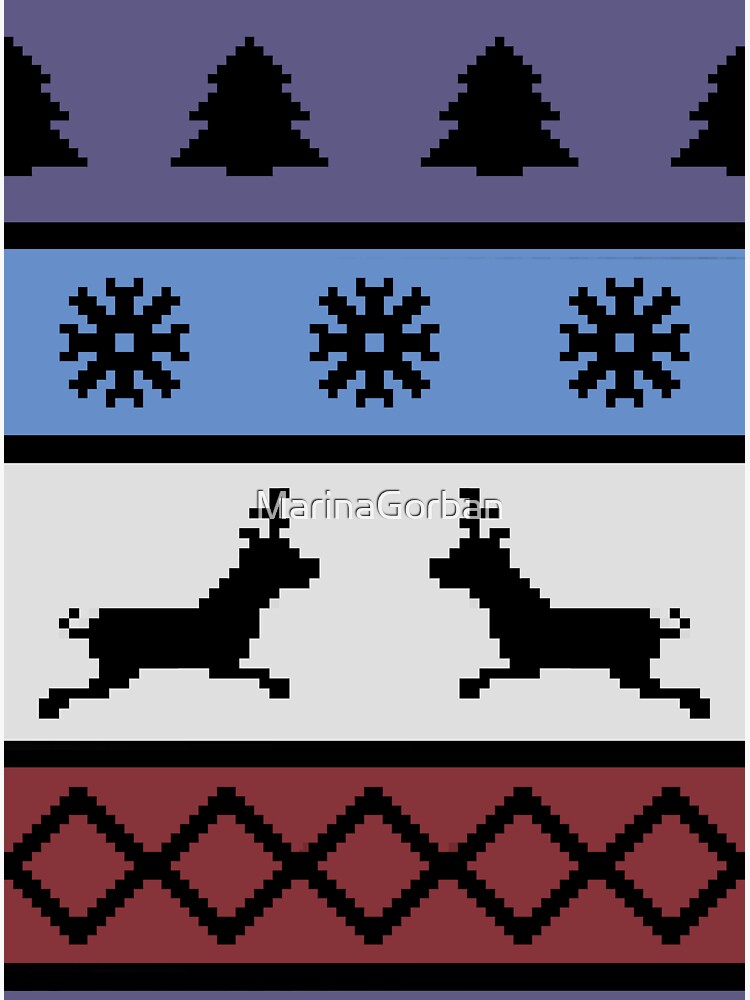 "Ugly Christmas Sweater Pattern - Christmas Pixel Art" Sticker for Sale ...