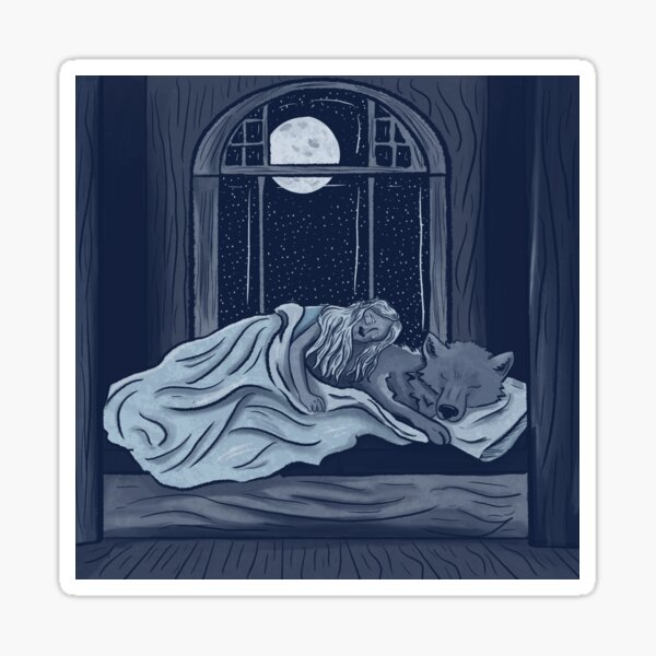 "Luna and the Wolf " Sticker for Sale by MikaylaKB | Redbubble