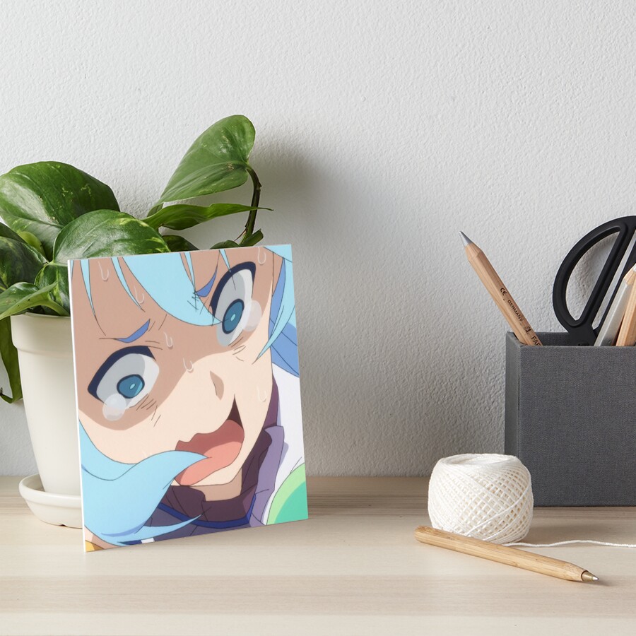 "Konosuba Aqua Crying Screaming Meme Useless" Art Board Print by ...