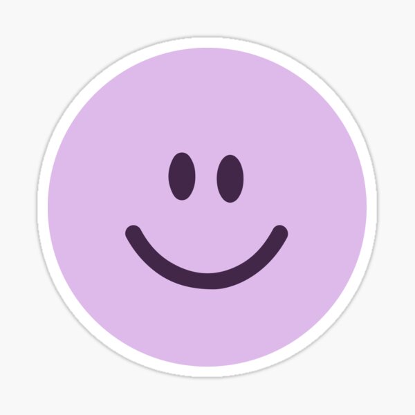 "Lilac Purple Smiley Face Kidcore with Black Background" Sticker for ...