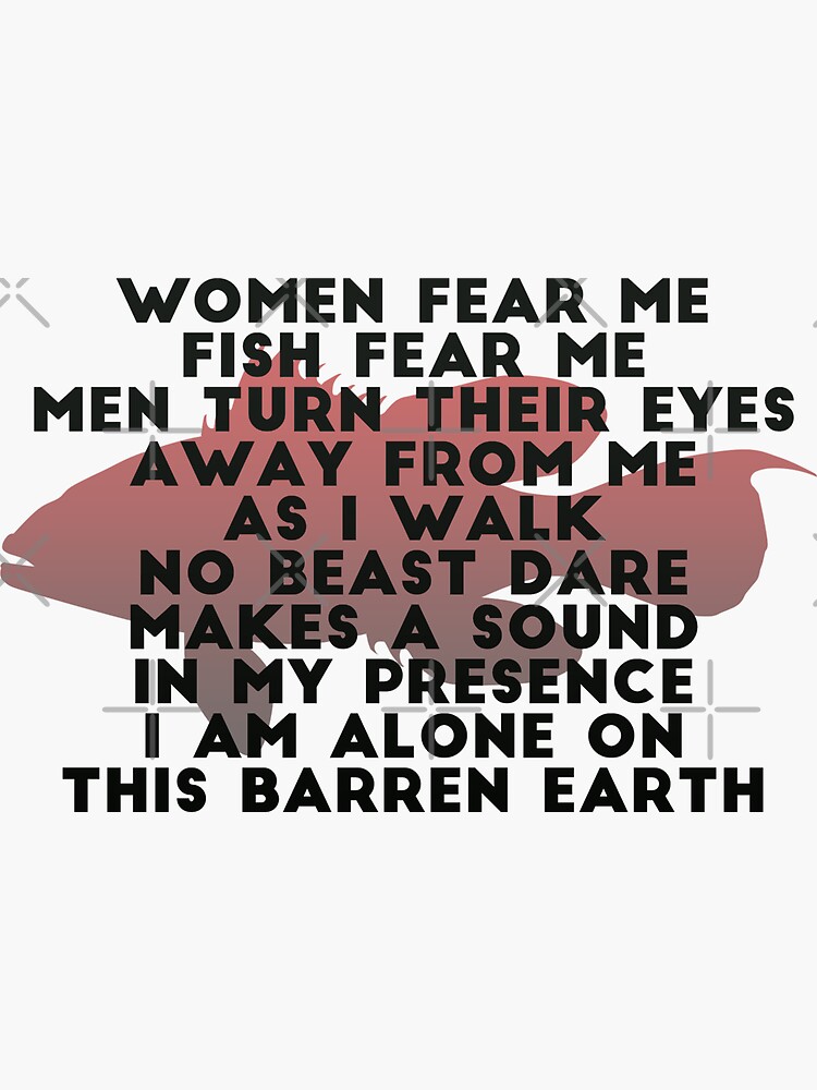 "Women fear me, fish fear me" Sticker by ParadiseEstate | Redbubble