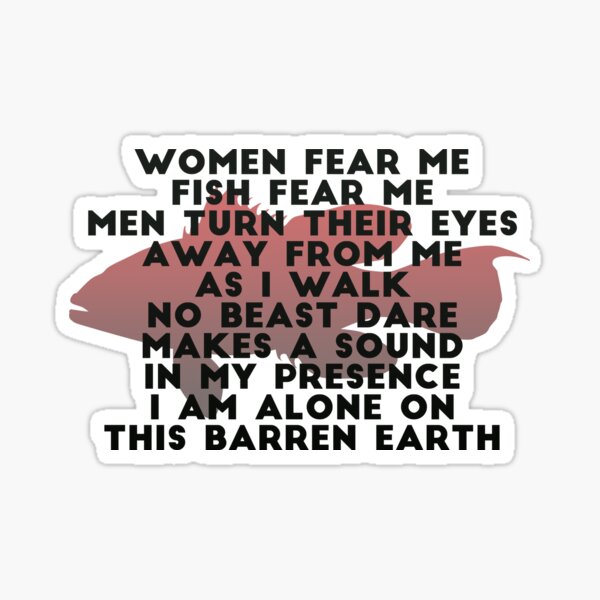 "Women fear me, fish fear me" Sticker by ParadiseEstate | Redbubble