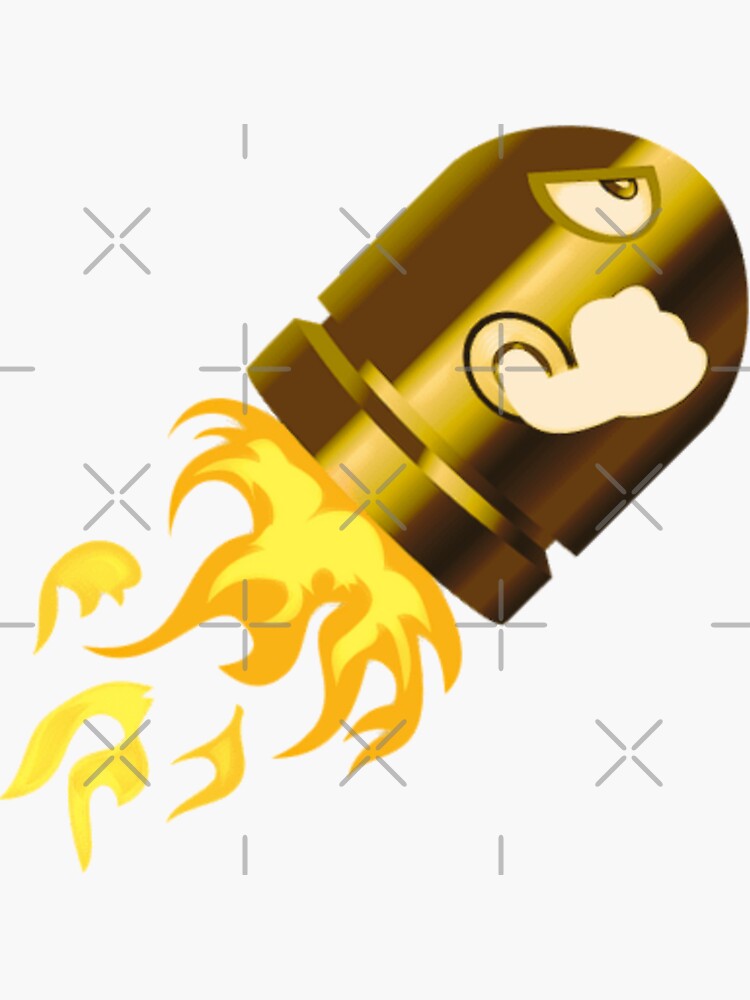 "FIRED FUNNY FLAMING BULLET CARTOON CHARACTER - FIRE AWAY" Sticker by ...