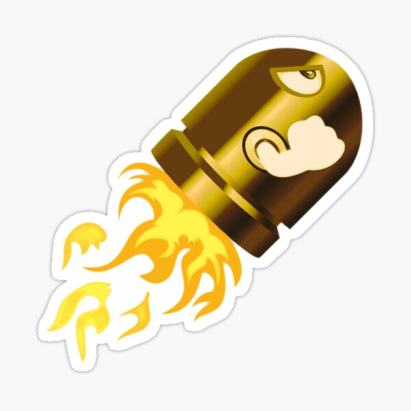 "FIRED FUNNY FLAMING BULLET CARTOON CHARACTER - FIRE AWAY" Sticker for ...