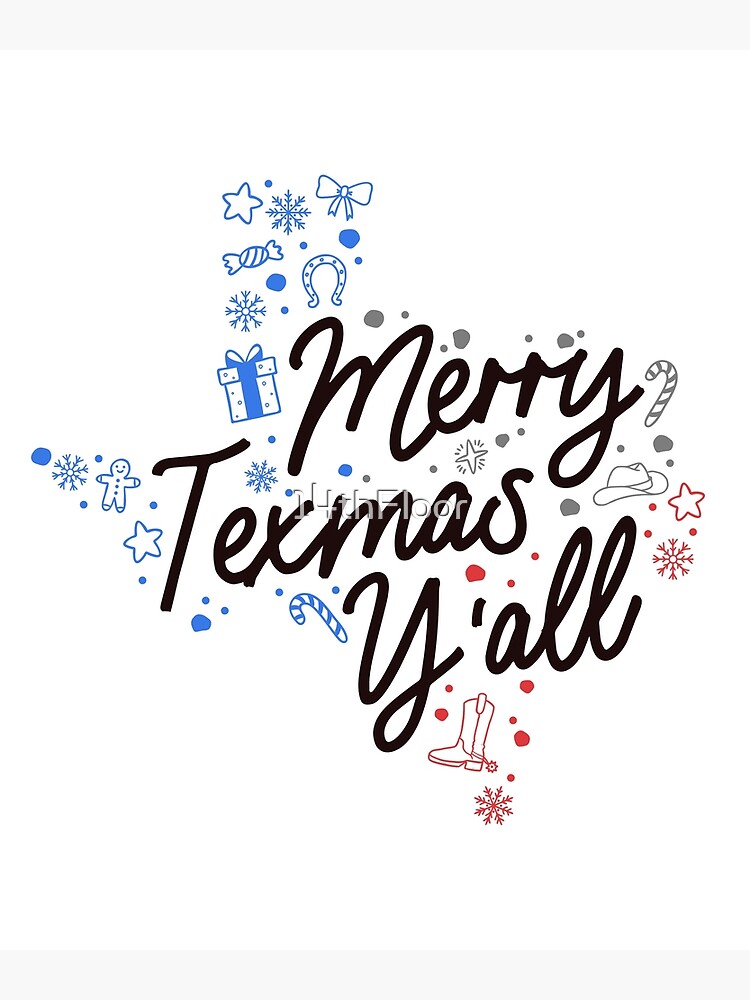 "Merry Texmas Y'all Country Holidays Texas Merry Christmas" Poster for ...