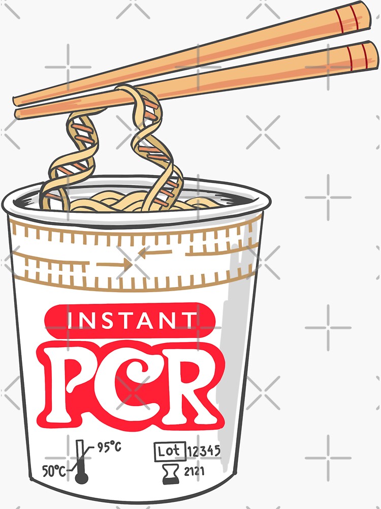 "PCR noodles" Sticker for Sale by TrailMixArt | Redbubble