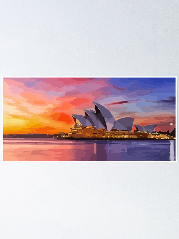 "Sydney Opera House Sunset Painting" Poster for Sale by gktb | Redbubble