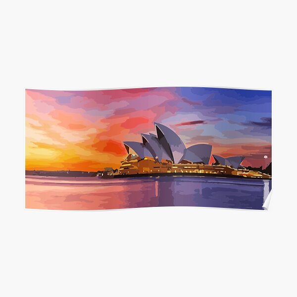 "Sydney Opera House Sunset Painting" Poster for Sale by gktb | Redbubble