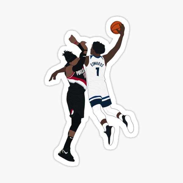 "Anthony Edwards Poster Dunk" Sticker for Sale by ryanclark12 | Redbubble