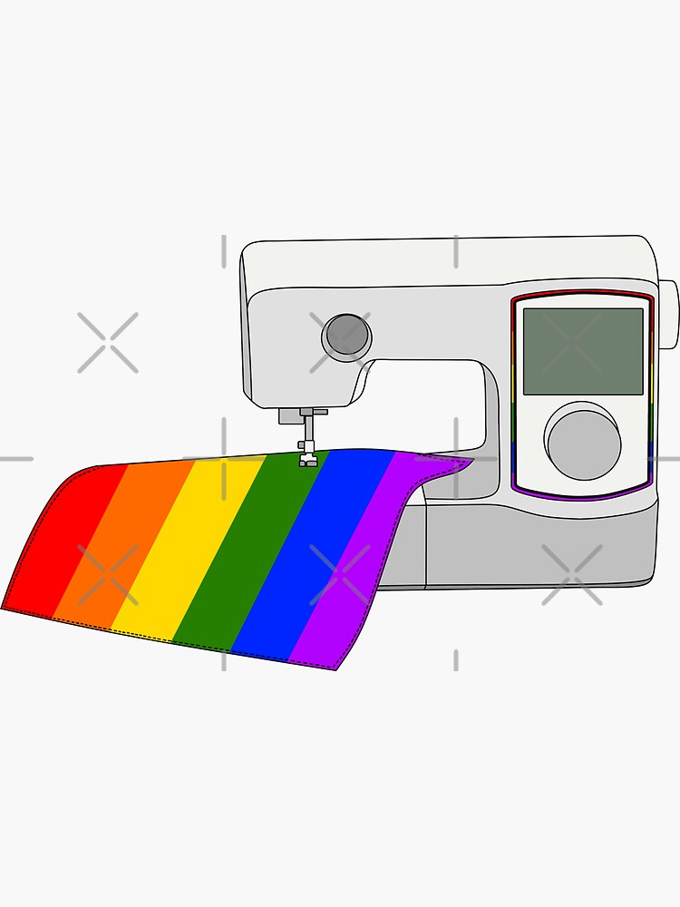 "Sewing Machine (Rainbow)" Sticker by nklange240 | Redbubble