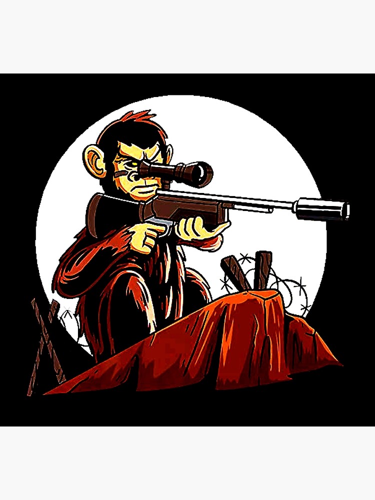 "Monkey with a sniper rifle" Poster by grenshiel | Redbubble