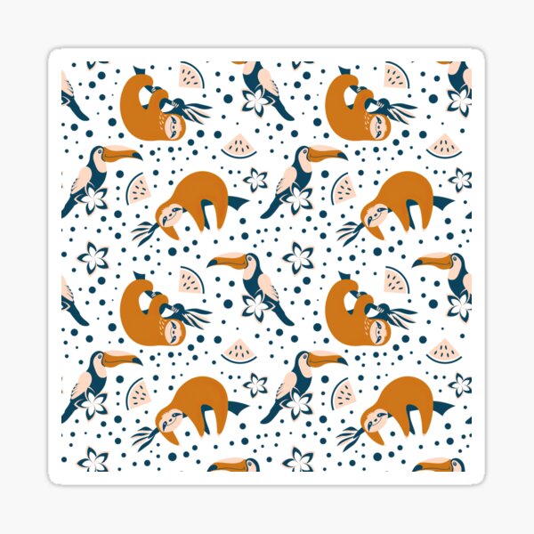 "Sloth Toucan And Watermelon " Sticker for Sale by HauckClothing ...
