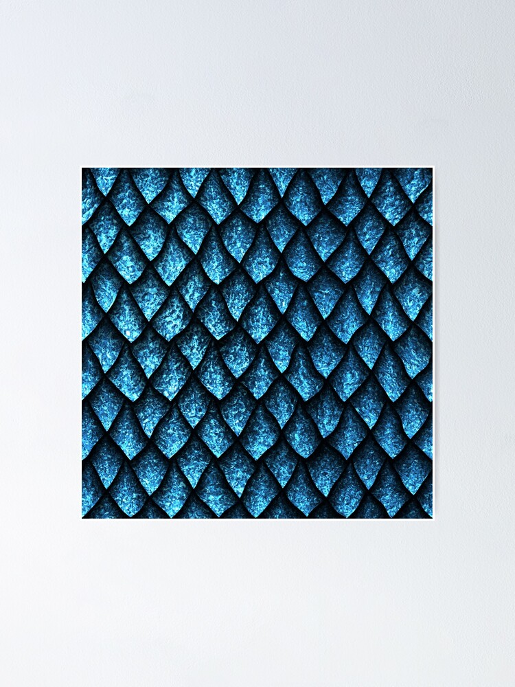 "Dragon Scales Blue" Poster for Sale by Sus-Snail-Co | Redbubble