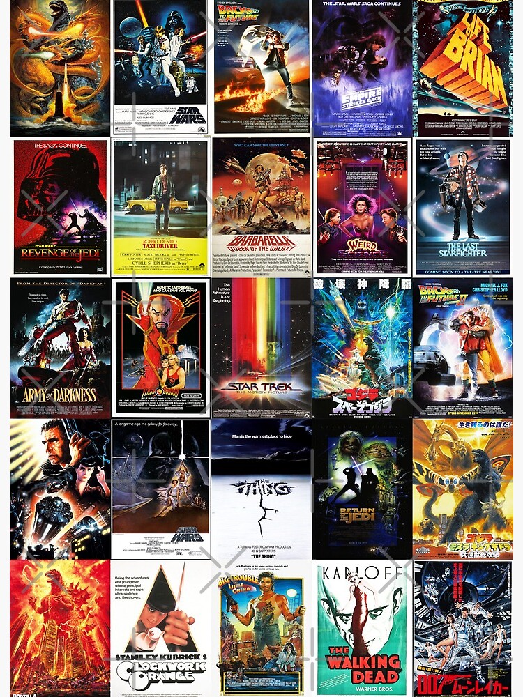 "25 Iconic Movies, Movie Poster Collage , Man cave poster, Movie Lover ...
