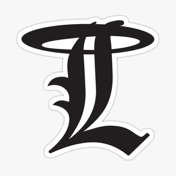 "Tom Ellis Lucifer Morningstar White L Letter With Halo" Sticker for ...