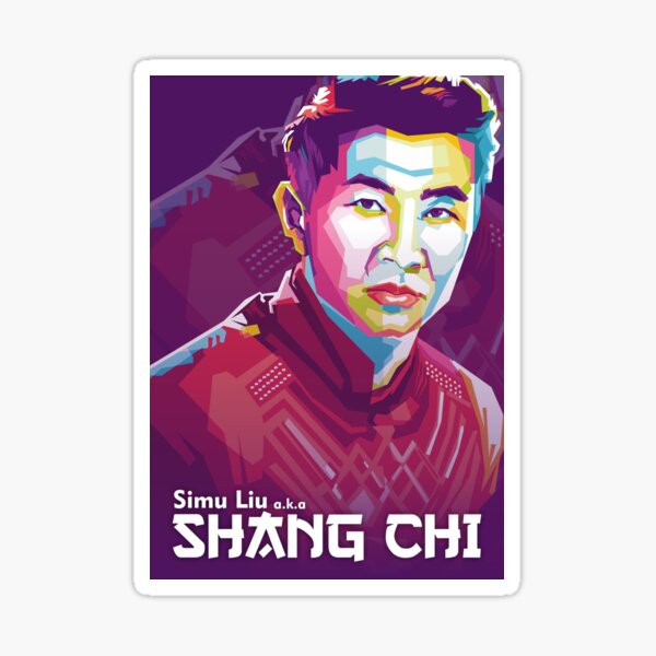 "WPAP Simu Liu Shang Chi" Sticker for Sale by carubancreative | Redbubble
