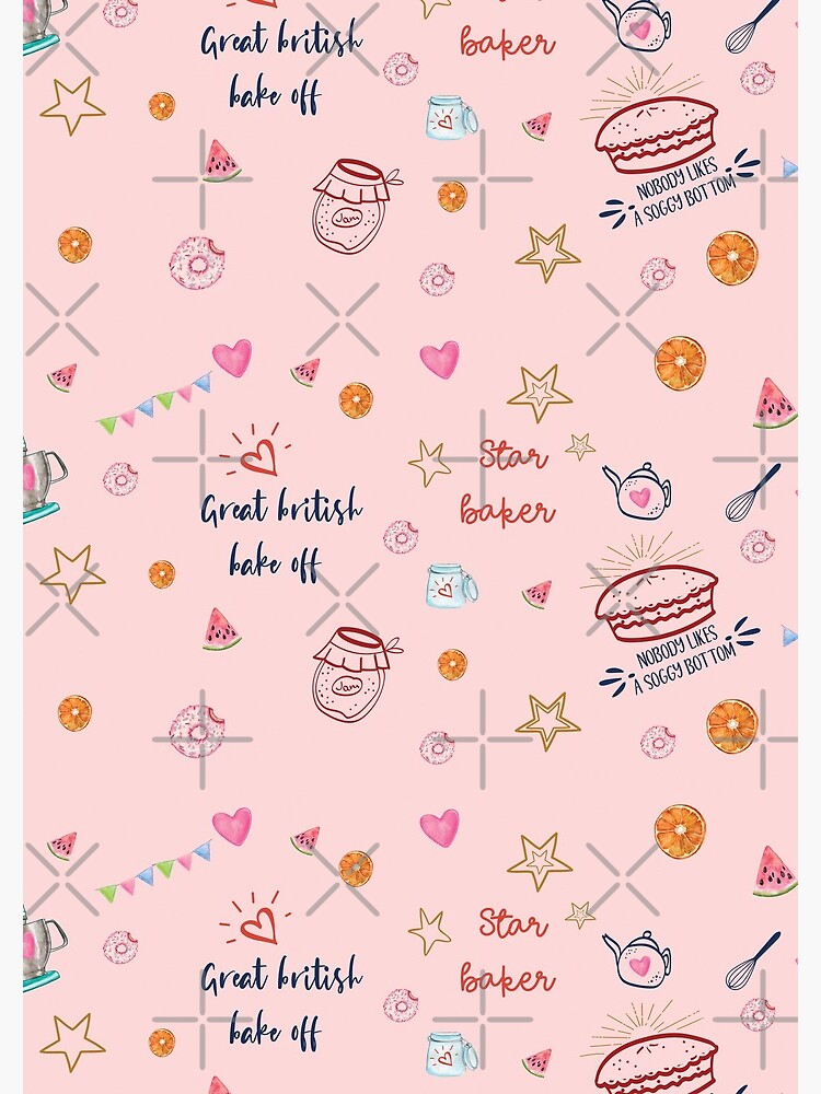 "great british bake off pattern british baking show gift" Spiral ...
