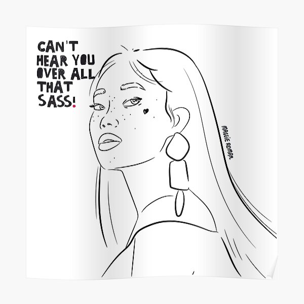 "Sassy Girl - Black and white comic - Art by Maggie Roman" Poster for ...