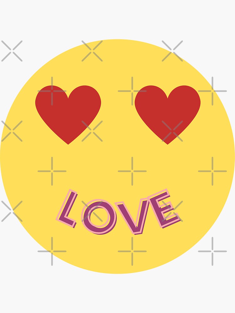 "Love Emoji" Sticker for Sale by universegrace | Redbubble