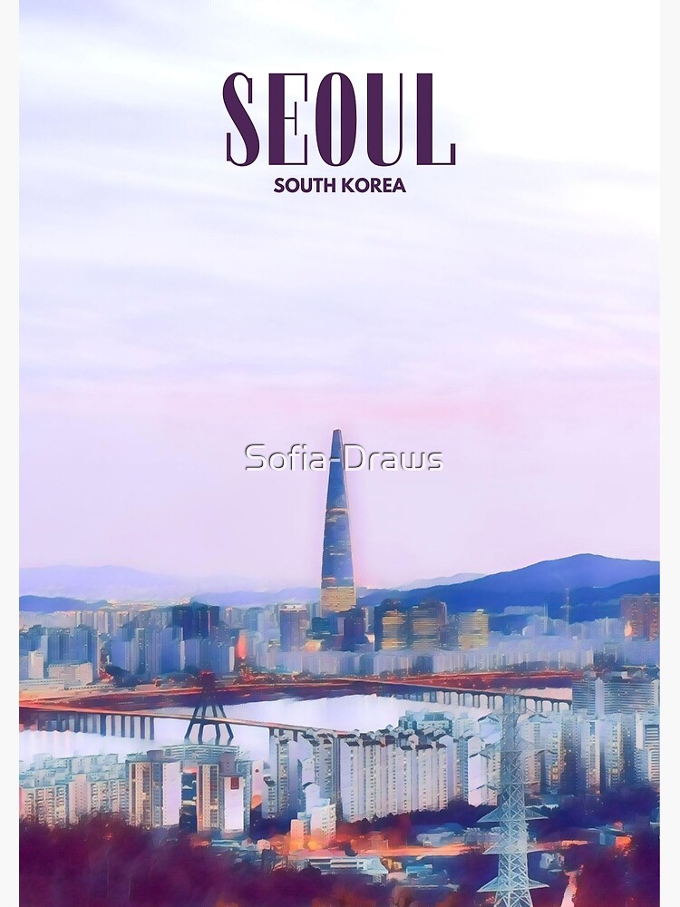 "Seoul, South Korea" Poster for Sale by Sofia-Draws | Redbubble