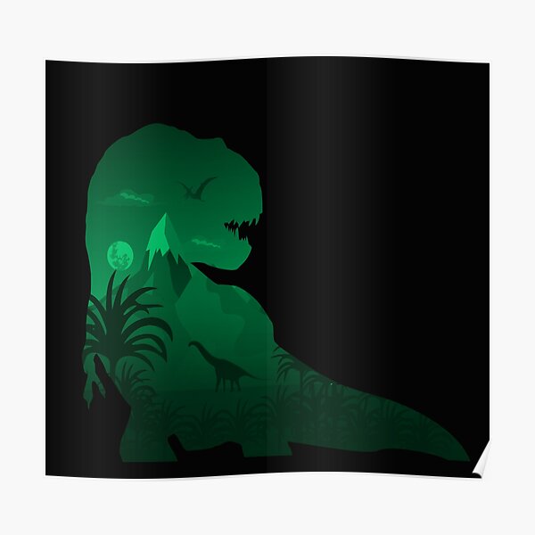 "T-rex Landscape" Poster for Sale by Mrkara22 | Redbubble