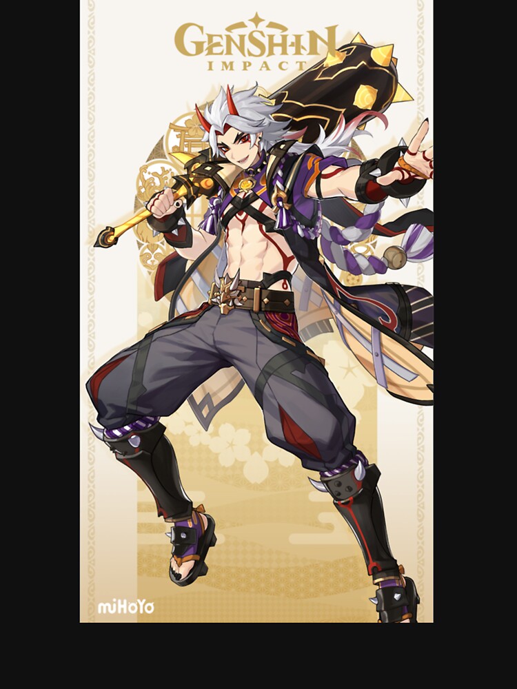 "Arataki Itto Card - Genshin Impact " Active T-Shirt by BilibiliStudio ...