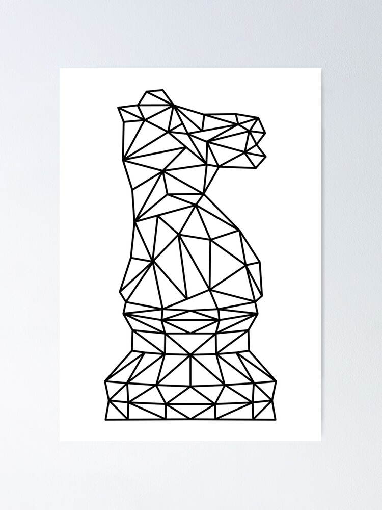 "Geometric black chess knight" Poster for Sale by felinefeelings ...