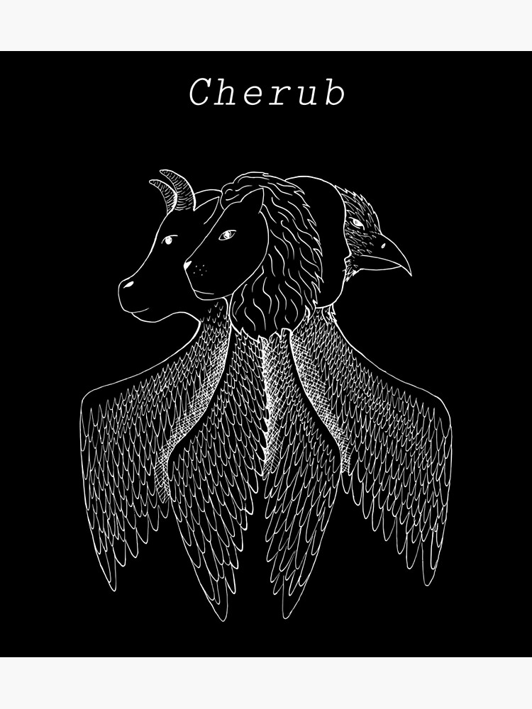 Impression photo « illustration précise d'encre chérubin chérubin ange ...