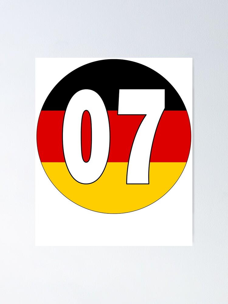 Póster «Orgulloso número 07 con la bandera de Alemania en el fondo ...