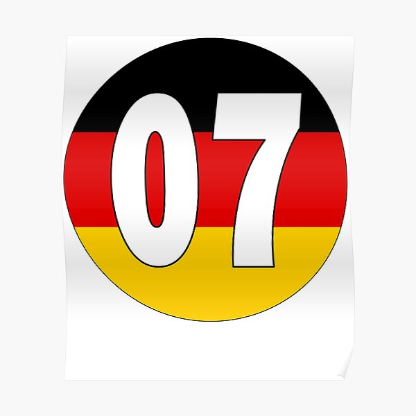 Póster «Orgulloso número 07 con la bandera de Alemania en el fondo ...
