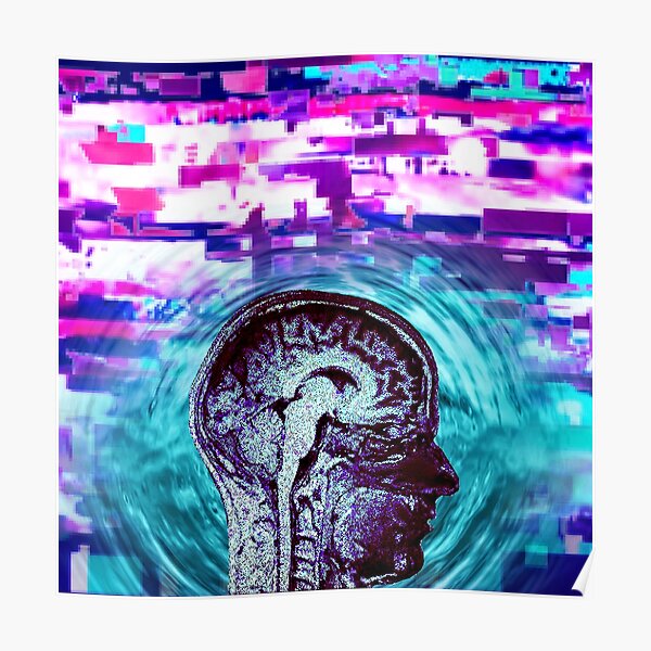 "Digital Distortion - Brain Static" Poster by gammawraith | Redbubble