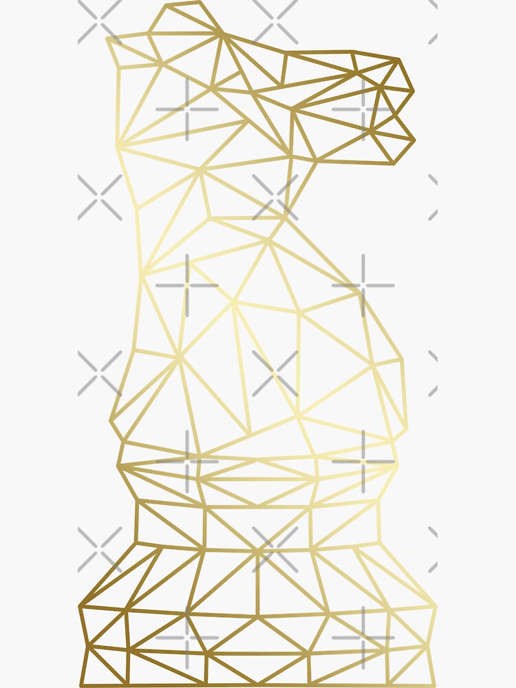 "Geometric golden chess knight" Sticker by felinefeelings | Redbubble