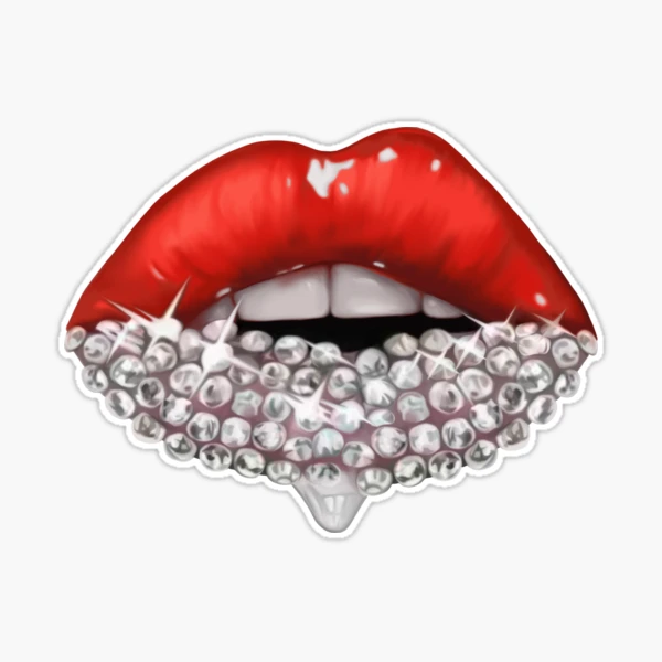 Red Diamond Lips Art Lips With Diamond" Sticker For Sale By ArtLab9